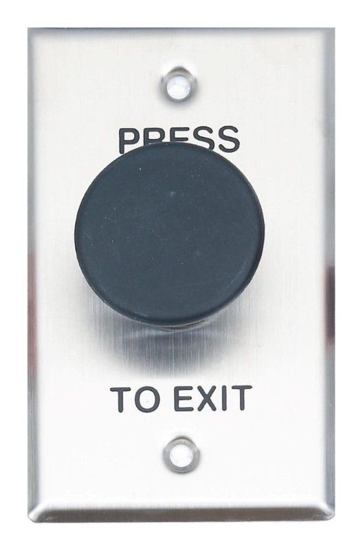 CSD | Exit Button, Big Mushroom, Black, Standard Stainless Steel Plate ...