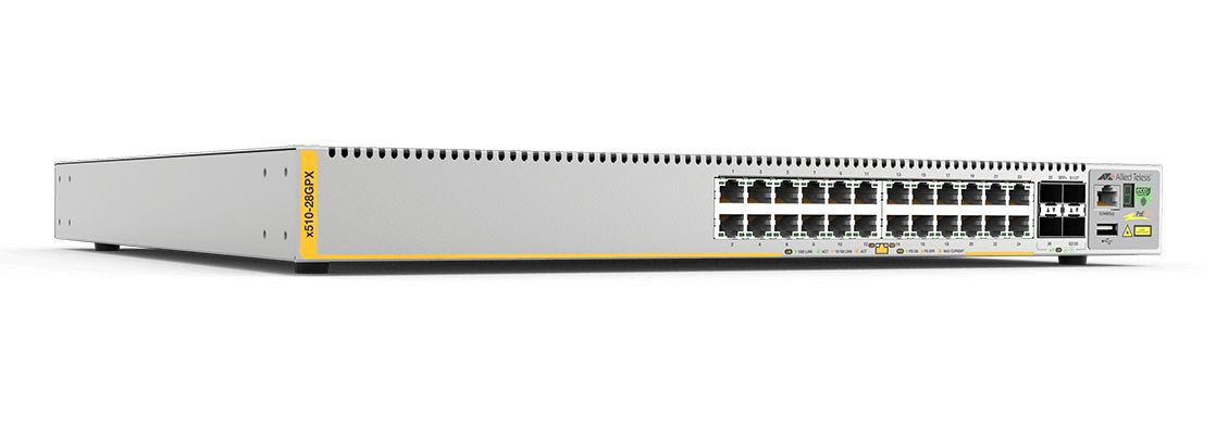 CSD | Allied Telesis 24-port Gigabit PoE Switch, 24x 100/1000X + 4x 1/10G SFP Ports, Layer 3, 370W