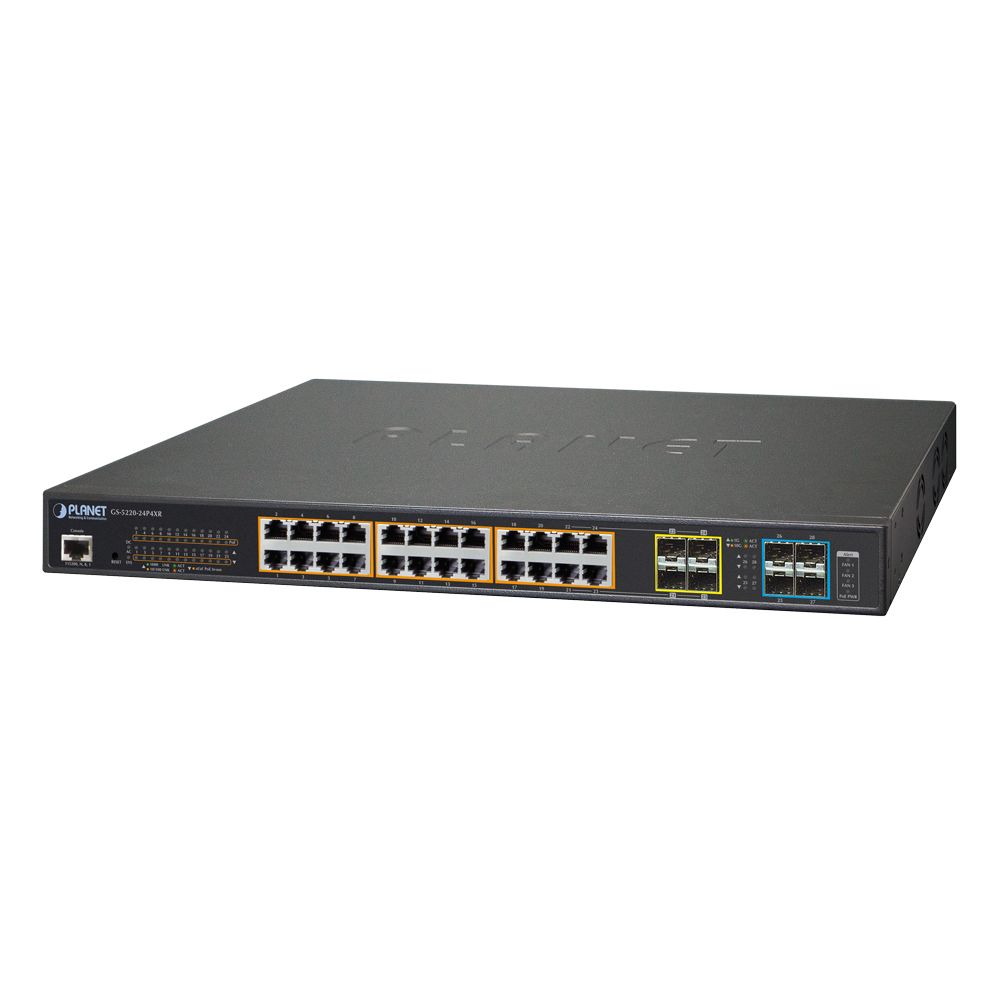 CSD | Planet 24-Port PoE Managed Gigabit Layer 3 Switch, 4x 10G SFP ...