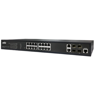 CSD | Aetek 16 Port Managed 1Gb PoE Switch, 2x SFP, RJ45, NTS, 250W