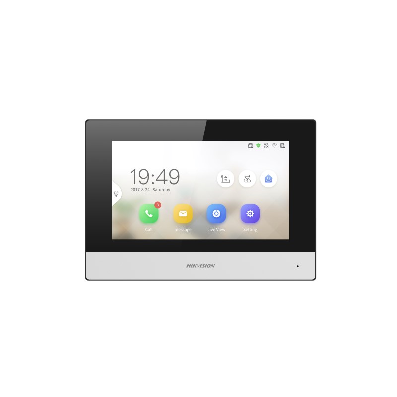 CSD | Hikvision Hybrid Intercom Room Station, 4-Wire/IP/WiFi, 7" Touch ...
