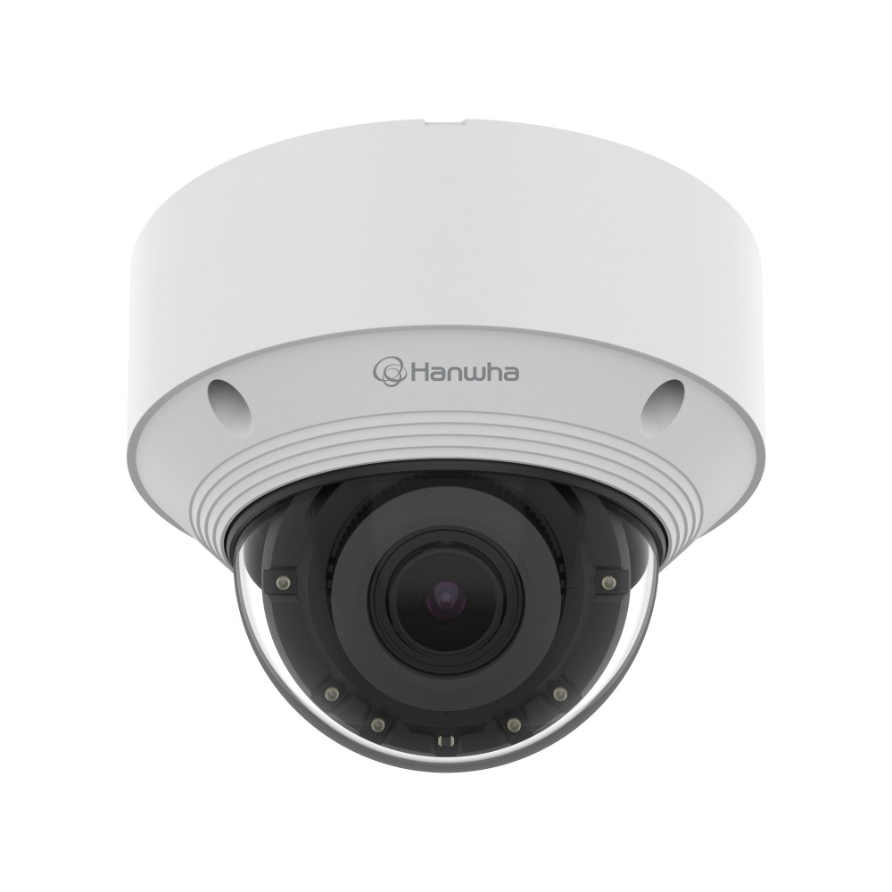 CSD | Hanwha Q Core 5MP Outdoor AI Vandal Dome Camera, H.265, 30m IR, 30fps, IK10, 3.2-10.2mm