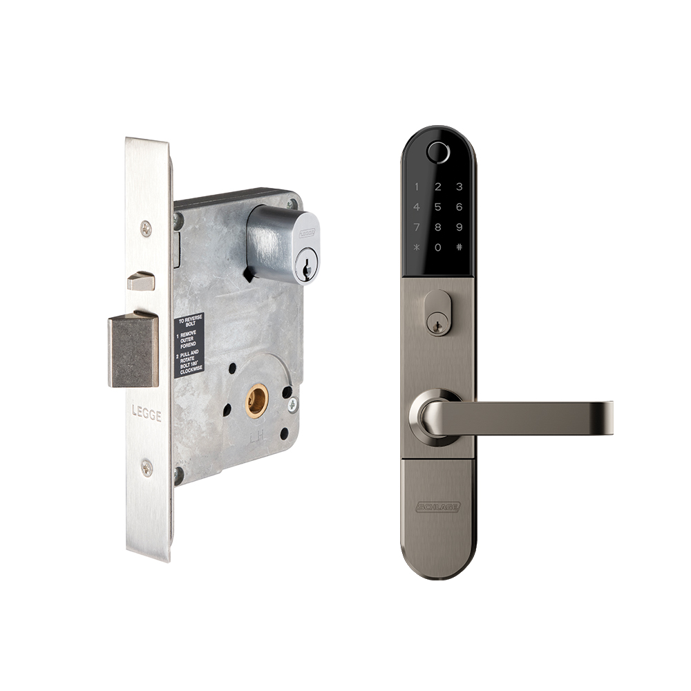 CSD | Schlage Omnia Smart Lock Bundle with 990 Mortice, Silver
