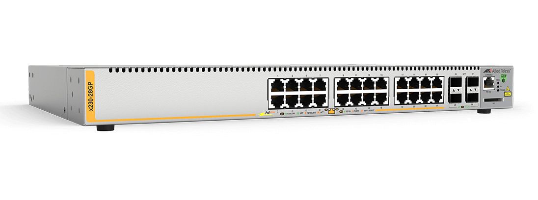 WESCO | Allied Telesis 24-port Gigabit PoE Switch, 24x 10/100/1000T + 4x Gigabit SFP Ports, Layer 3