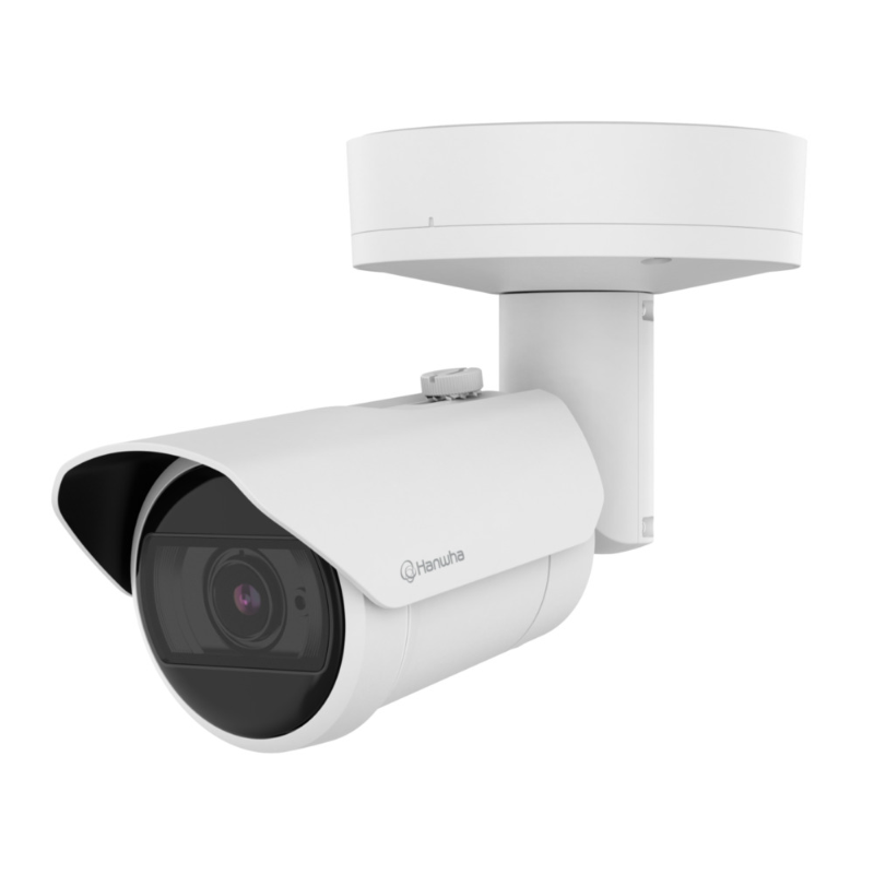 WESCO | Hanwha 5MP Outdoor Bullet AI Camera, 30fps, 40m IR, IK10, 4.4-9.3mm